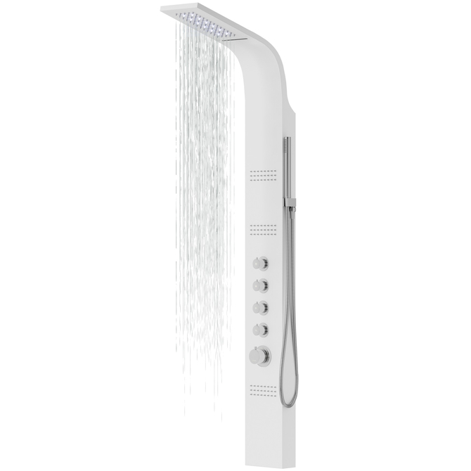Corsan LED CASCADE shower panel Mixer White LED rain shower White \ Yes ...