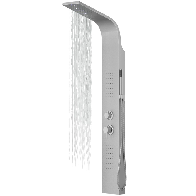 Corsan ALTO shower panel Mixer Silver LED rain shower Silver \ Yes ...