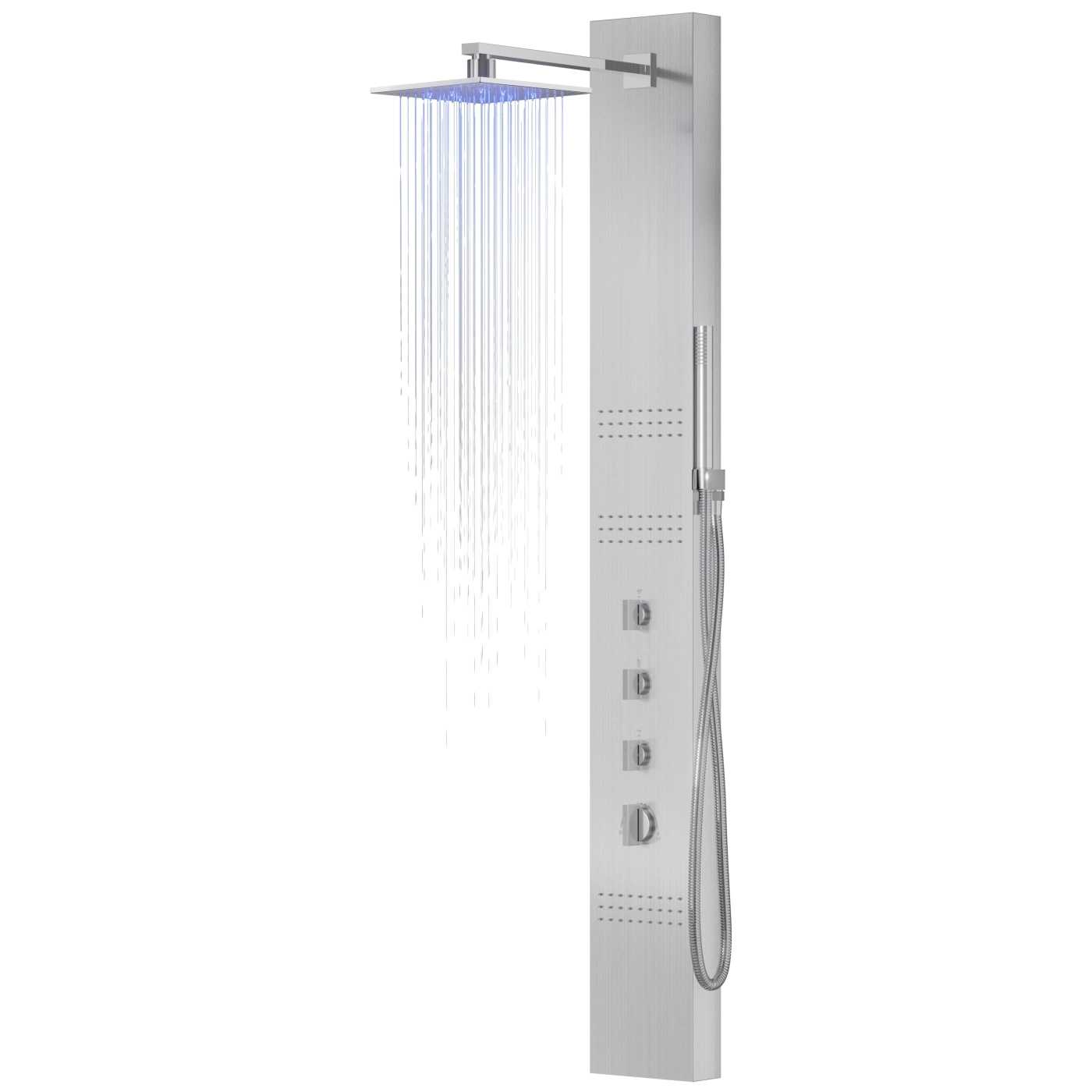 Corsan NEO shower panel Mixer Steel LED rain shower Steel \ Yes \ Mixer ...