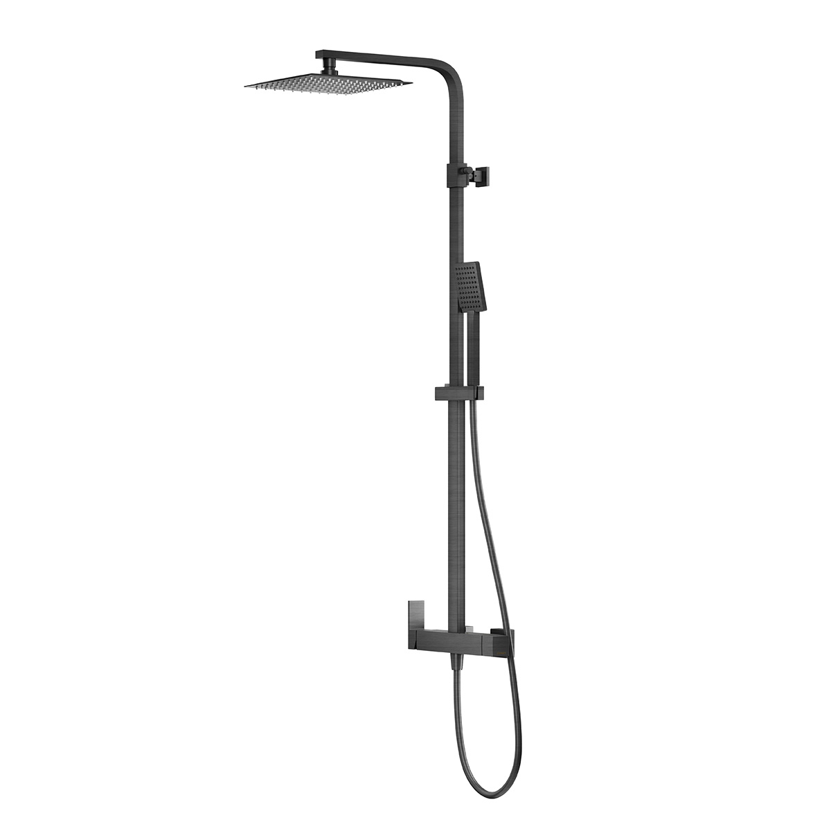 Shower set Corsan ANGO shower column Rain shower 25cm GunMetal Graphite / GunMetal \ Mixer \ No ...
